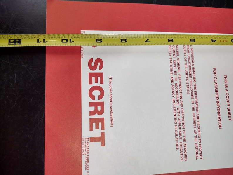 US Government Secret Document Heavy Paper Cover Sheet Sign - Etsy