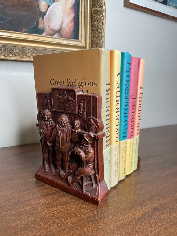 Vintage Syroco Pressed Wood Bookends Merry Men at the Inn - Etsy