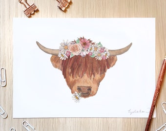 Scottish Coo Print - Etsy UK
