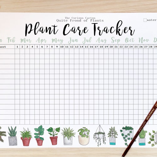 Plant Care Tracker DIGITAL DOWNLOAD Print Yourself at Home - Etsy