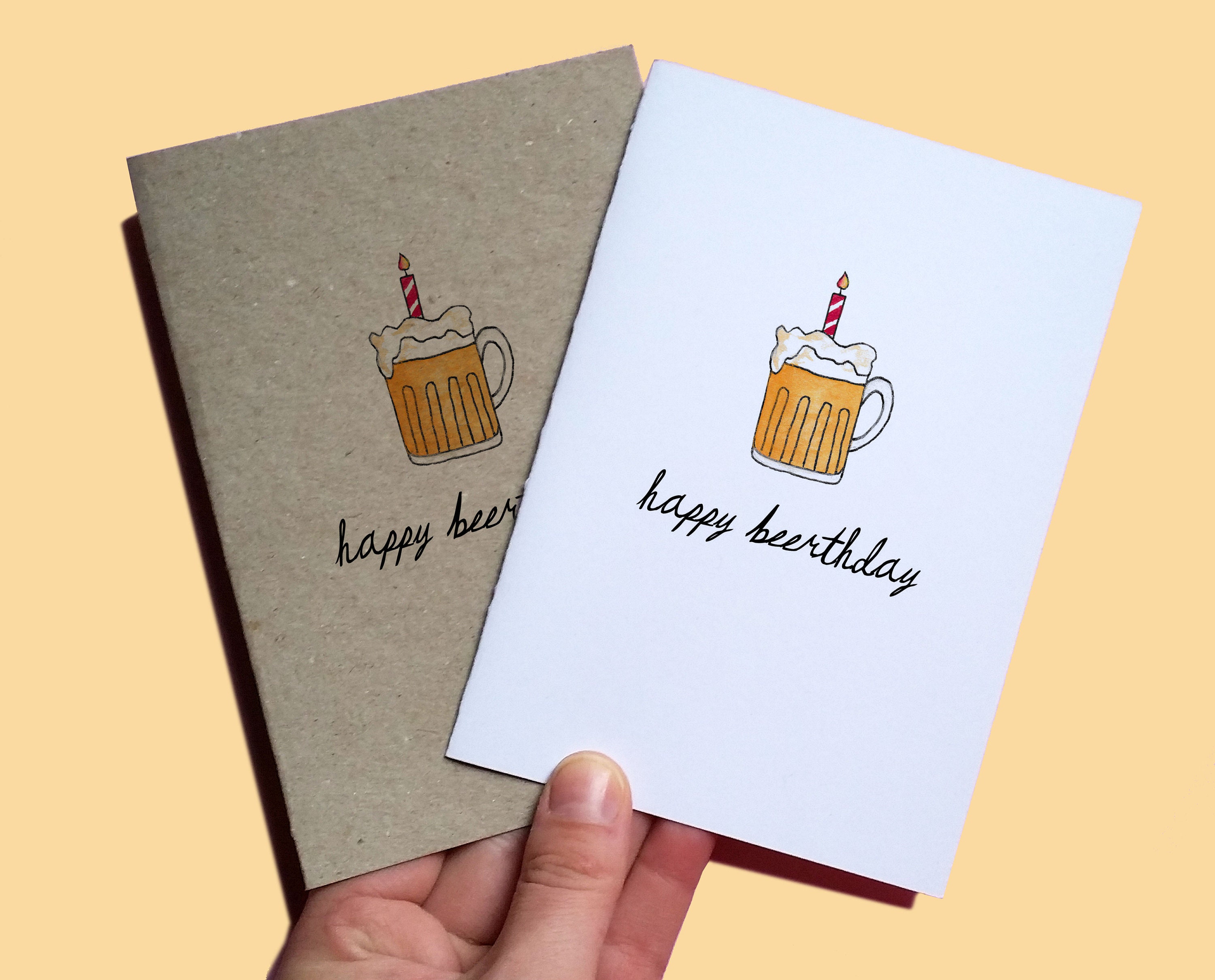 Happy Beerthday Funny Beer themed Birthday Card Male or | Etsy