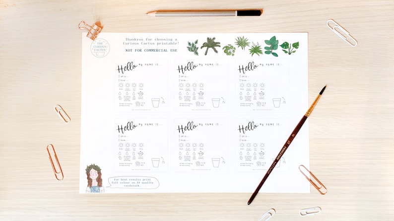 Plant Care Tags DIGITAL DOWNLOAD Print Yourself at Home - Plant Care ...