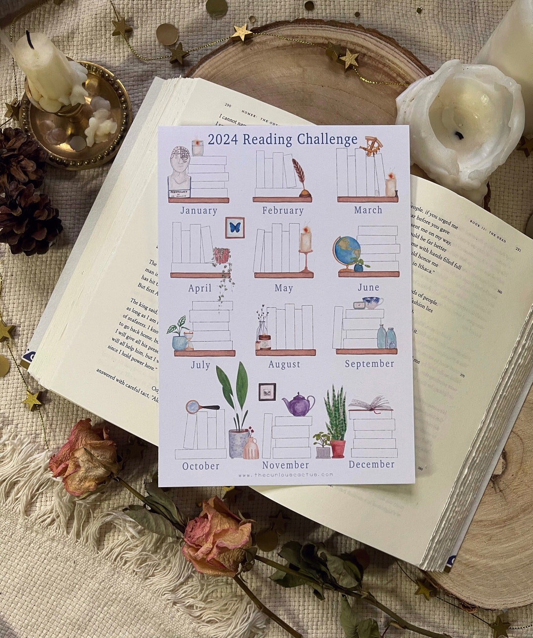 Monthly 2024 Reading/book Tracker PHYSICAL Planner Page Reading ...