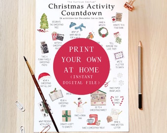 Editable Christmas Activities Calendar for Families Printable - Etsy