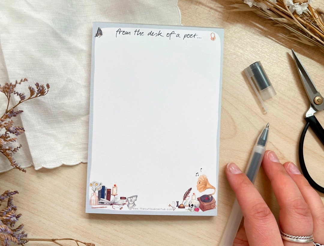 From the Desk of a Poet A6 Notepad Notepaper, Poetry Journal, Tortured ...
