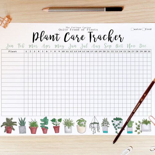 Plant Care Tracker DIGITAL DOWNLOAD Printable Plant Chart - Etsy