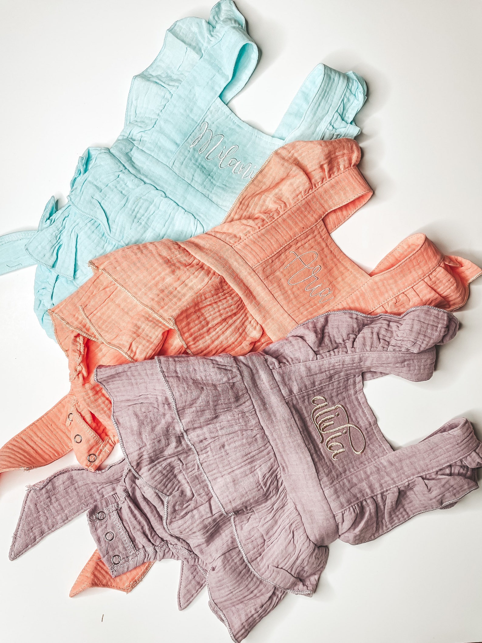 Personalized Baby Girl Ruffle Romper Outfit With Embroidered - Etsy
