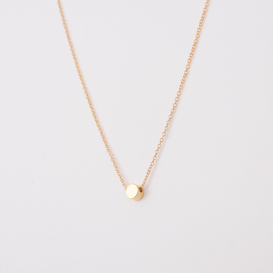 Circle of Gold Mini Circle Pendant Choker Necklace Gold Thin and ...