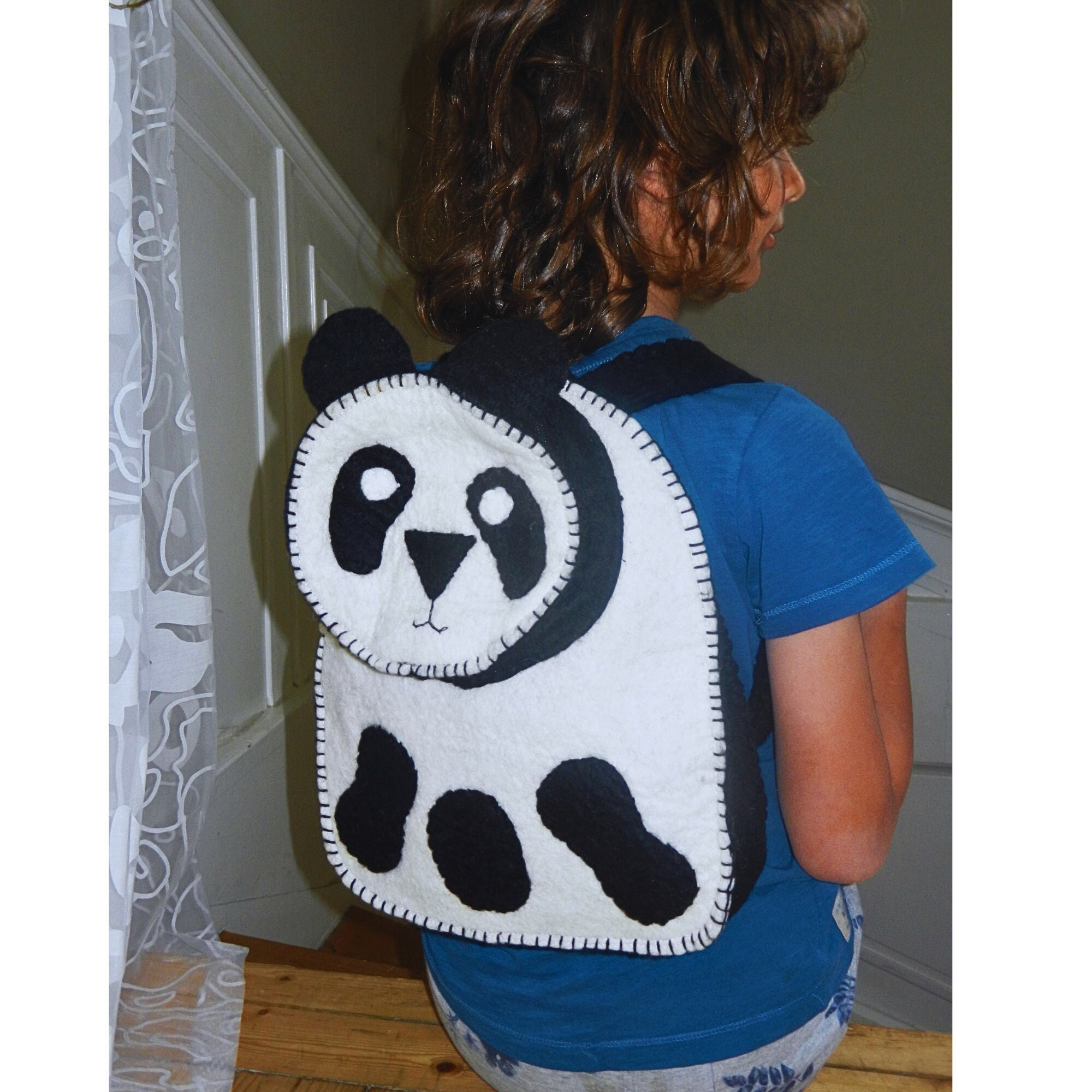 Cute PANDA BEAR Backpack for Toddlers Wool Animal Backpack for ...