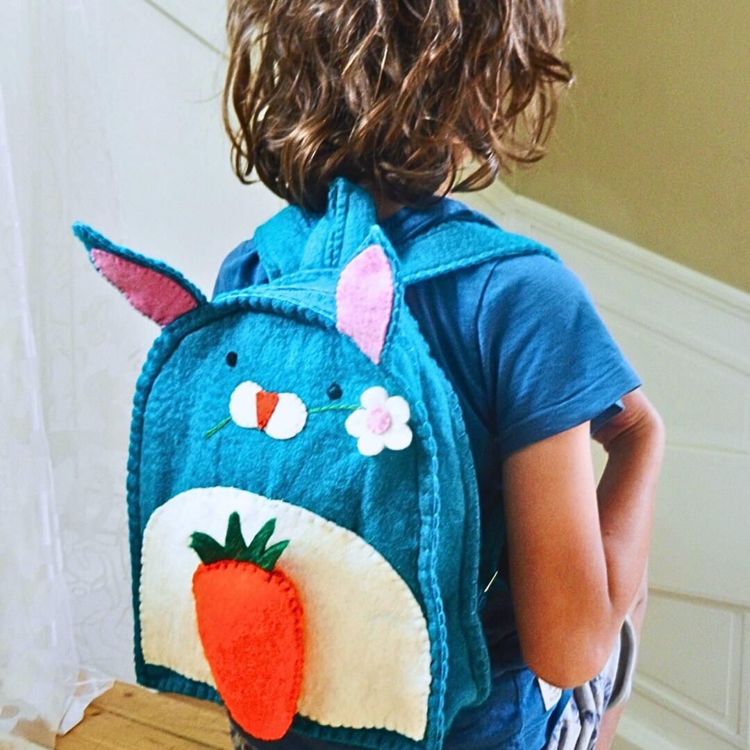 Cute BUNNY Backpack for Toddlers | Felt Backpack Preschool Kids | Bunny ...
