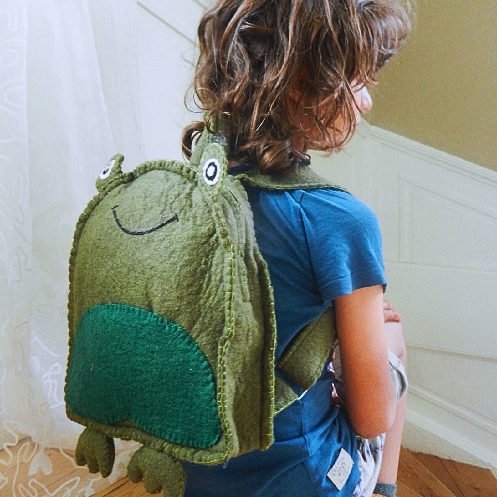 Cute FROG Backpack for Toddlers Felt Backpack Preschool Kids Frog Lover ...