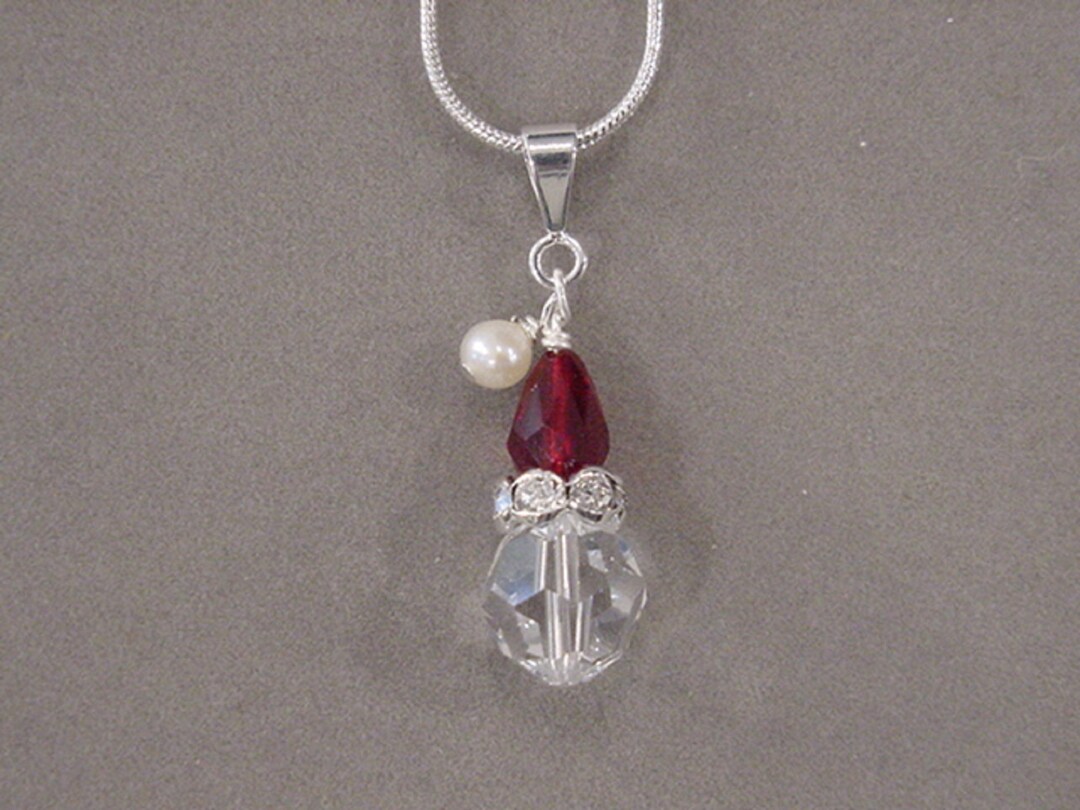 Crystal SANTA NECKLACE Made With Austrian Crystals Christmas Jewelry ...