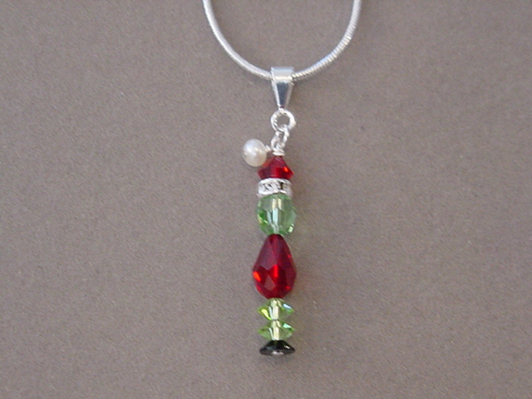 Crystal GRINCH NECKLACE Christmas Jewelry Grinch Pendant Necklace Made ...