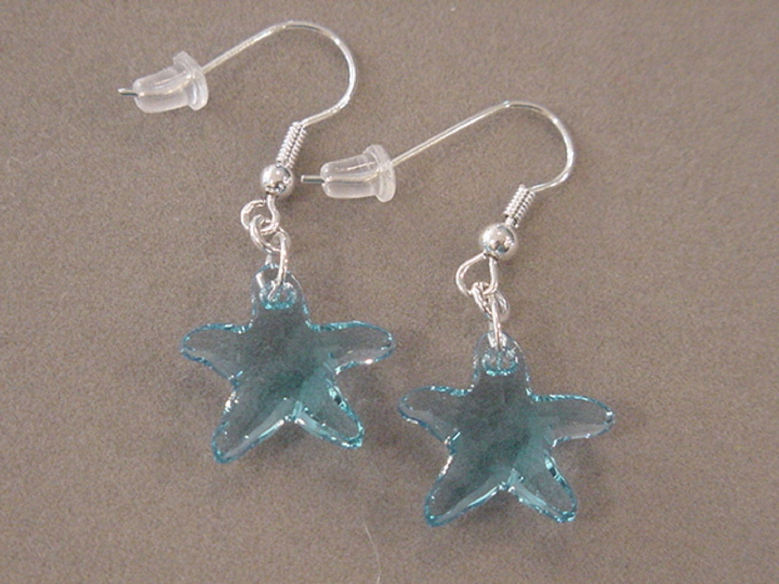 Aqua Crystal Starfish Earrings Made W Austrian Crystals 16mm Starfish ...