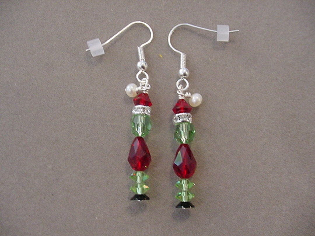 Crystal GRINCH EARRINGS Christmas Jewelry Made With Austrian Crystals ...