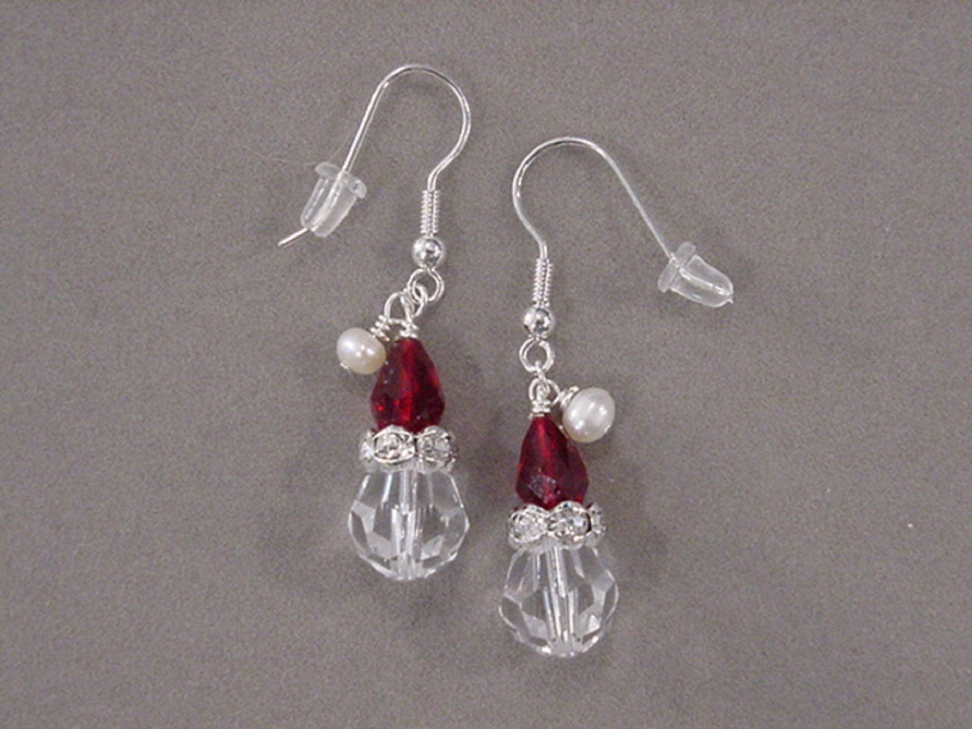 Crystal Santa EARRINGS Made With Austrian Crystals Christmas Jewelry ...