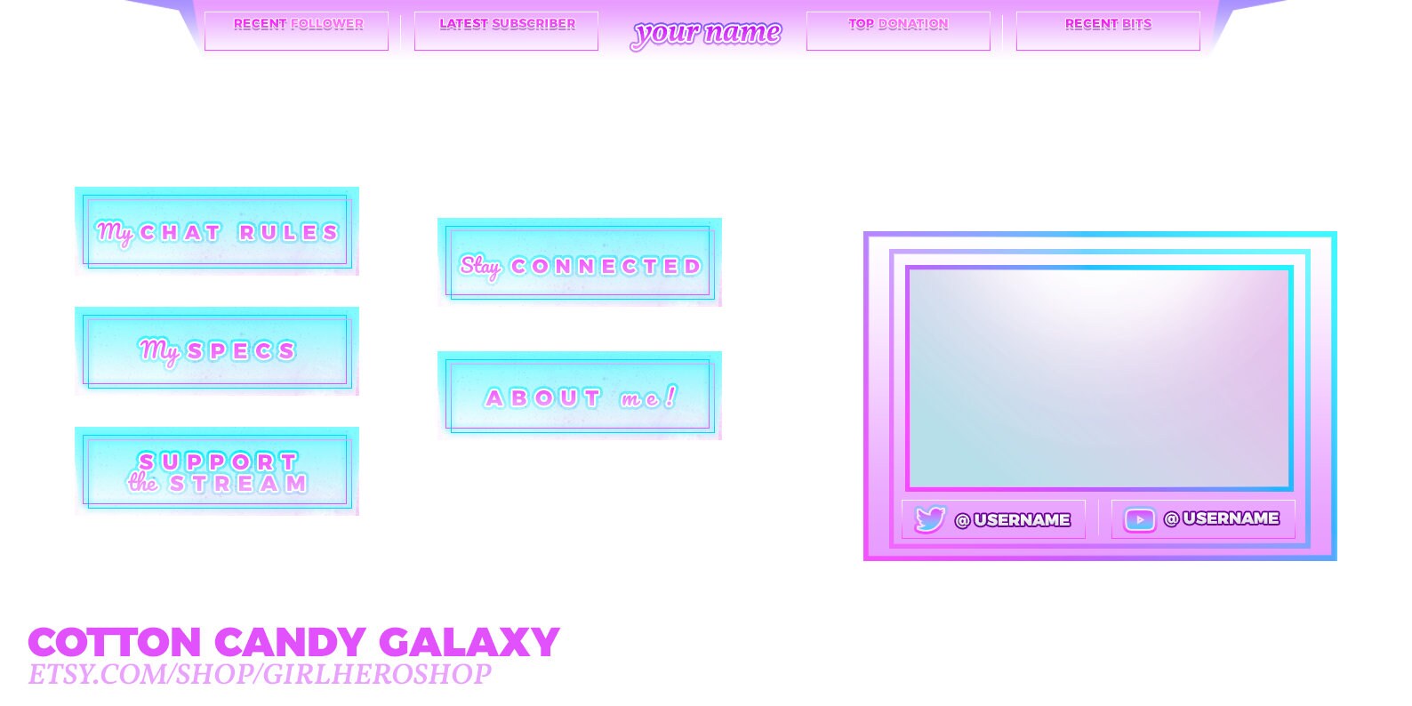 Cotton Candy Galaxy - Panels & Overlays - Etsy