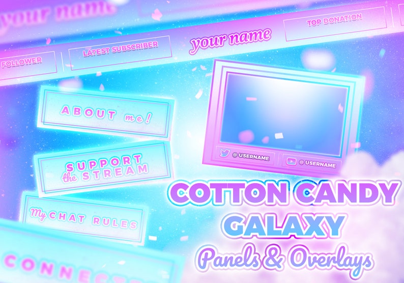 Cotton Candy Galaxy - Panels & Overlays - Etsy