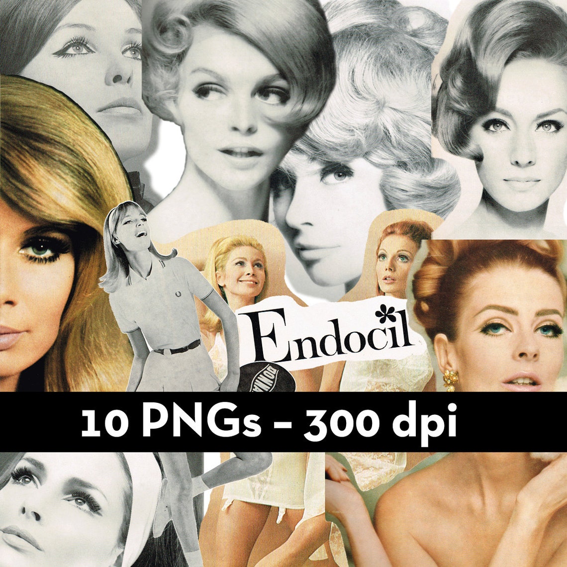 60s, Magazine, PNG, Sticker, Goodnotes, Cut-out, Clipart, Scrap ...