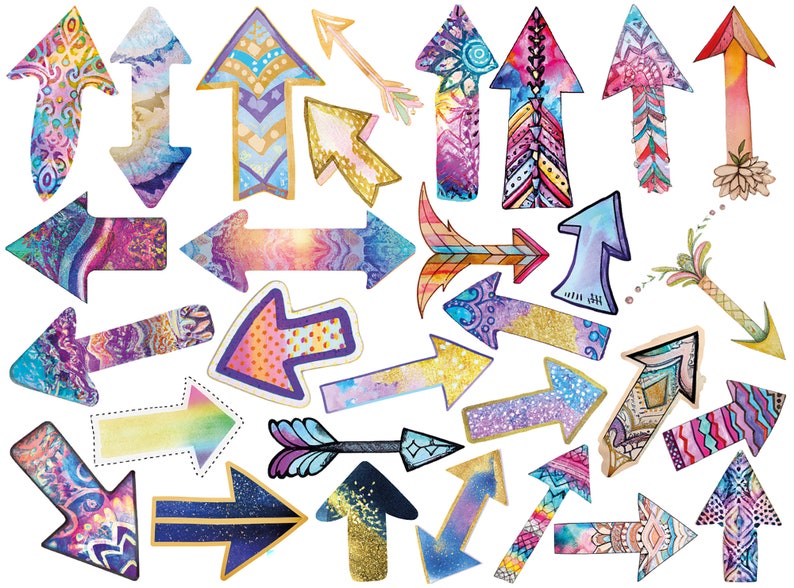 150 Arrow Stickers PNG Files Goodnotes Pre-cropped Digital Download ...