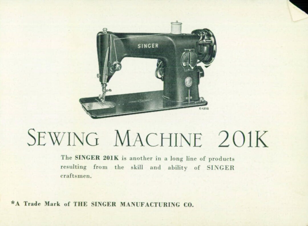 SINGER 201K Service Manual Sewing Machine Scan PDF E-book - Etsy