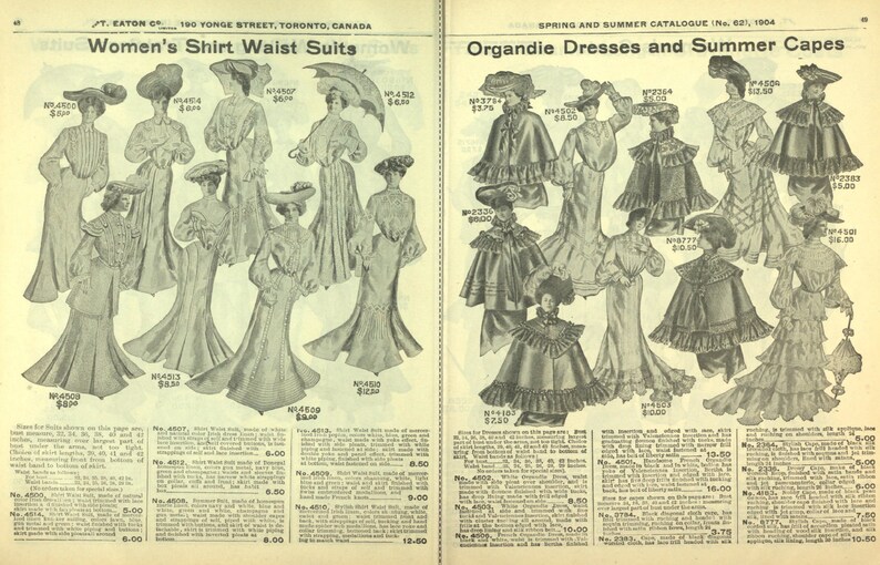 1904 Eaton Spring & Summer Catalogue Scan PDF E-book - Etsy