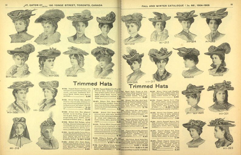 1904 Eaton Fall & Winter Catalogue Scan PDF E-book - Etsy