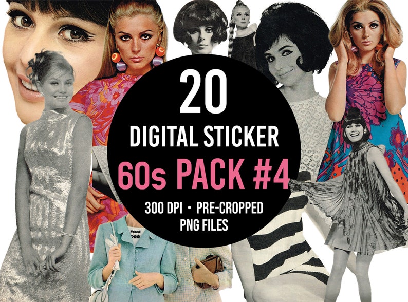 60s, Magazine, PNG, Cut-out, Clipart, Scrap, Digital, Download, Sixties ...