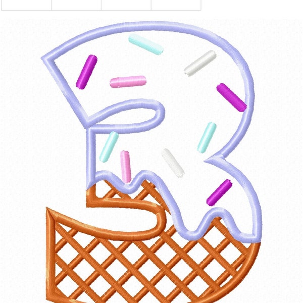 Ice Cream Numbers Embroidery - Etsy