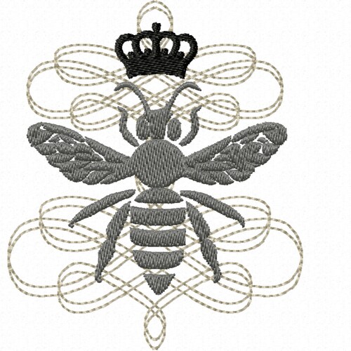 French Machine Embroidery Design Queen Bee 3 Sizes - Etsy