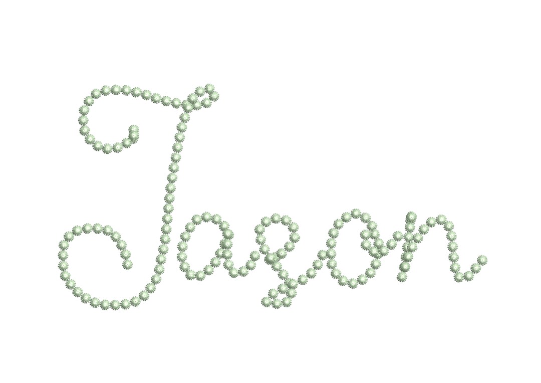 Pearl Stitch Script Handwritten Cursive Font Alphabet Machine ...