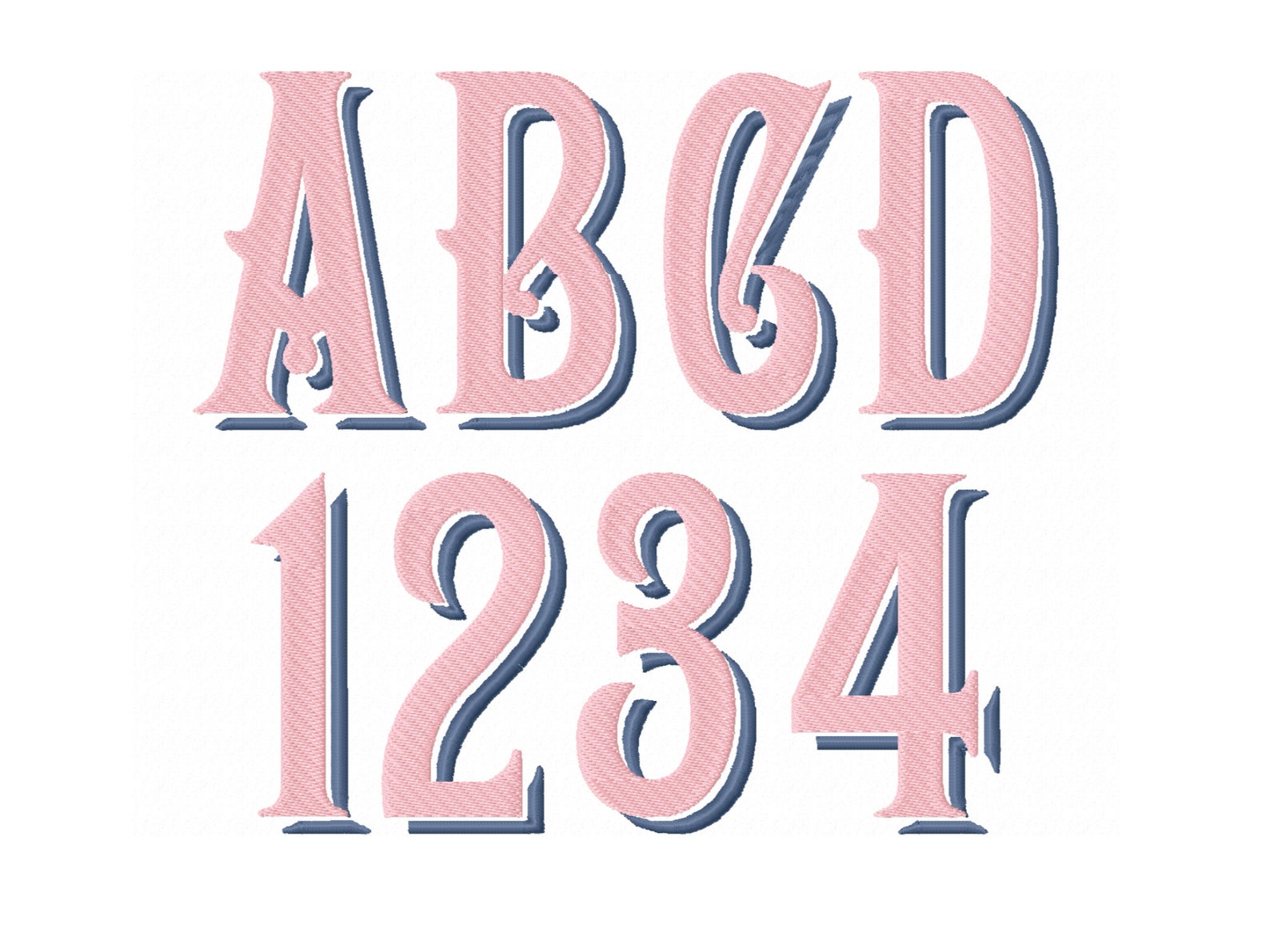 Classic Monogram Drop Shadow Font Duo Font Machine Embroidery Design 2 ...