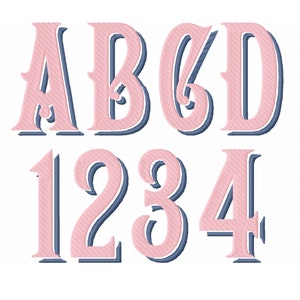 Classic Monogram Drop Shadow Font Duo Font Machine Embroidery Design 2 ...