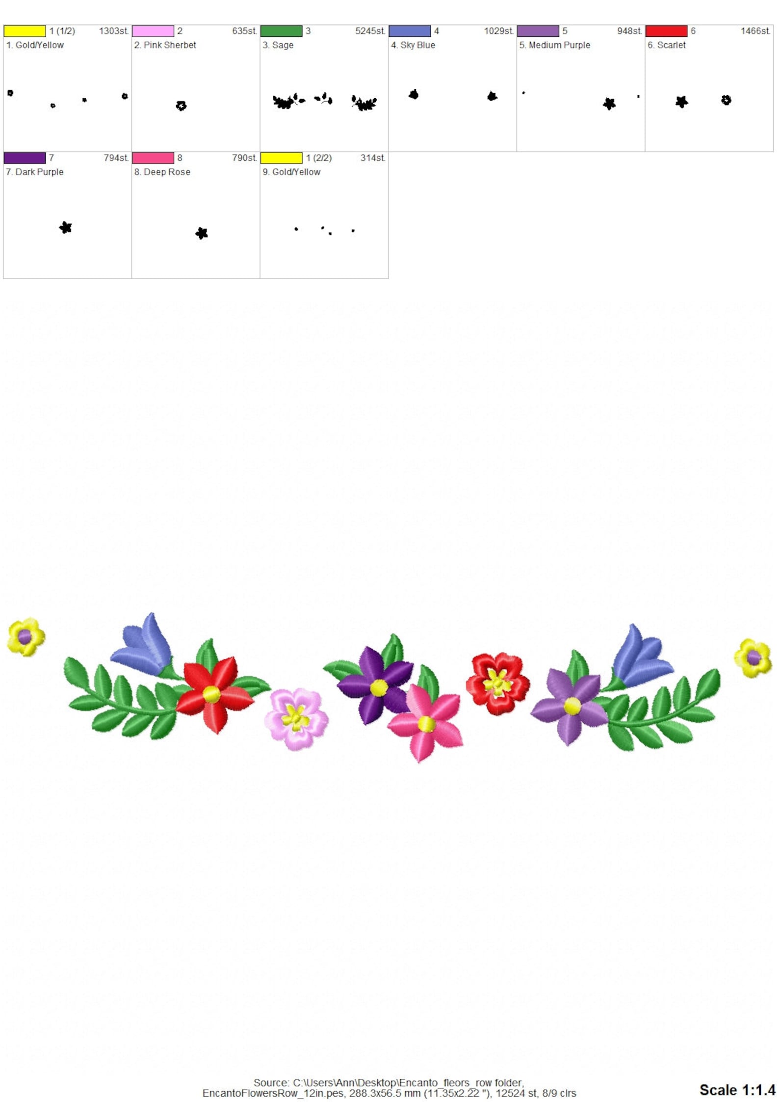 Encanto Colorful Floral Border Monogram Girl Baby Name Edge Frame With ...