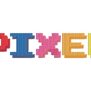 Pixel Shadow Fill Stitch Miner Brick Minecraft Font Alphabet Machine ...