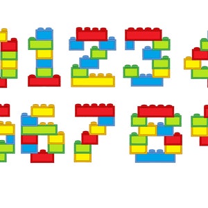Block Numbers Blocks, Bricks, Brick Block Birthday Numbers SET Machine ...