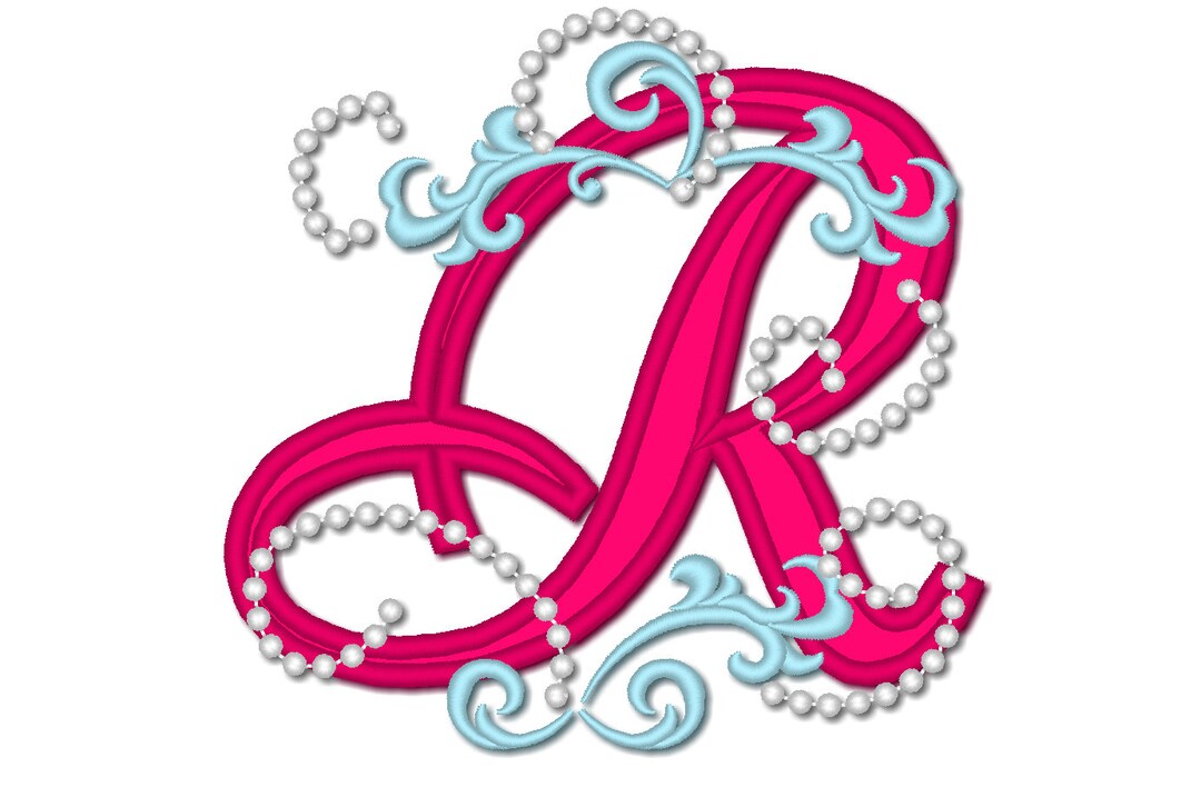 Frozen Alphabet Letter R Swirly Ice Princess Monogram Only R - Machine ...