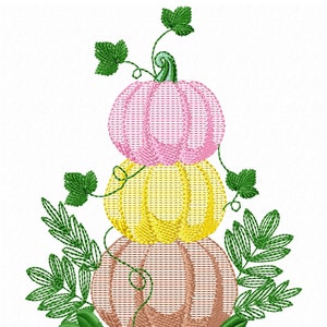 Light Stitch Floral Pumpkin Stack of 3 Pumpkins Flower Farm Fall ...