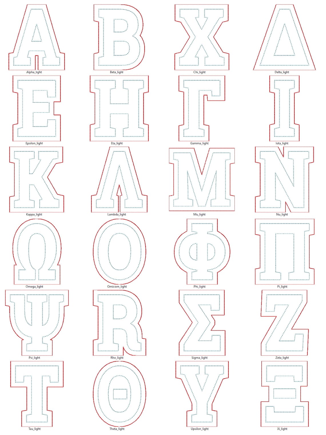 Simple GREEK Outline FONT Raggedy Edge Applique Greek Alphabet - Etsy