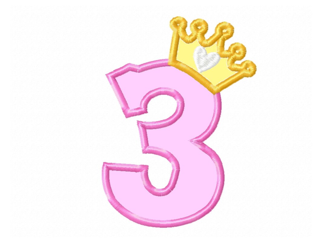 Princess Crown Birthday Number 3 THREE Tshirt Onesie Bib Kids Party ...
