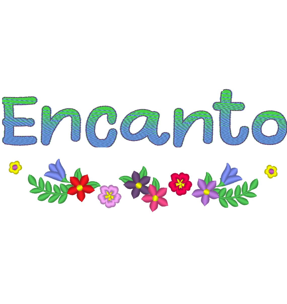 Encanto Colorful Floral Flower Monogram Girl Name Border and | Etsy