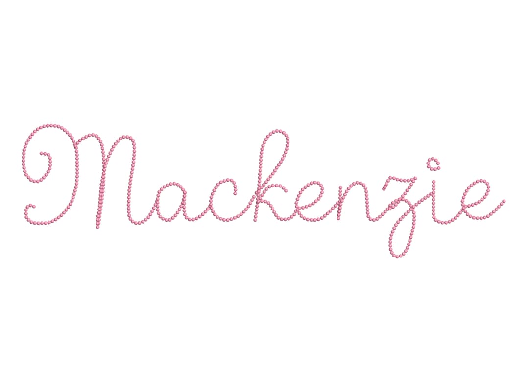 Pearl Stitch Script Handwritten Cursive Font Alphabet Machine ...