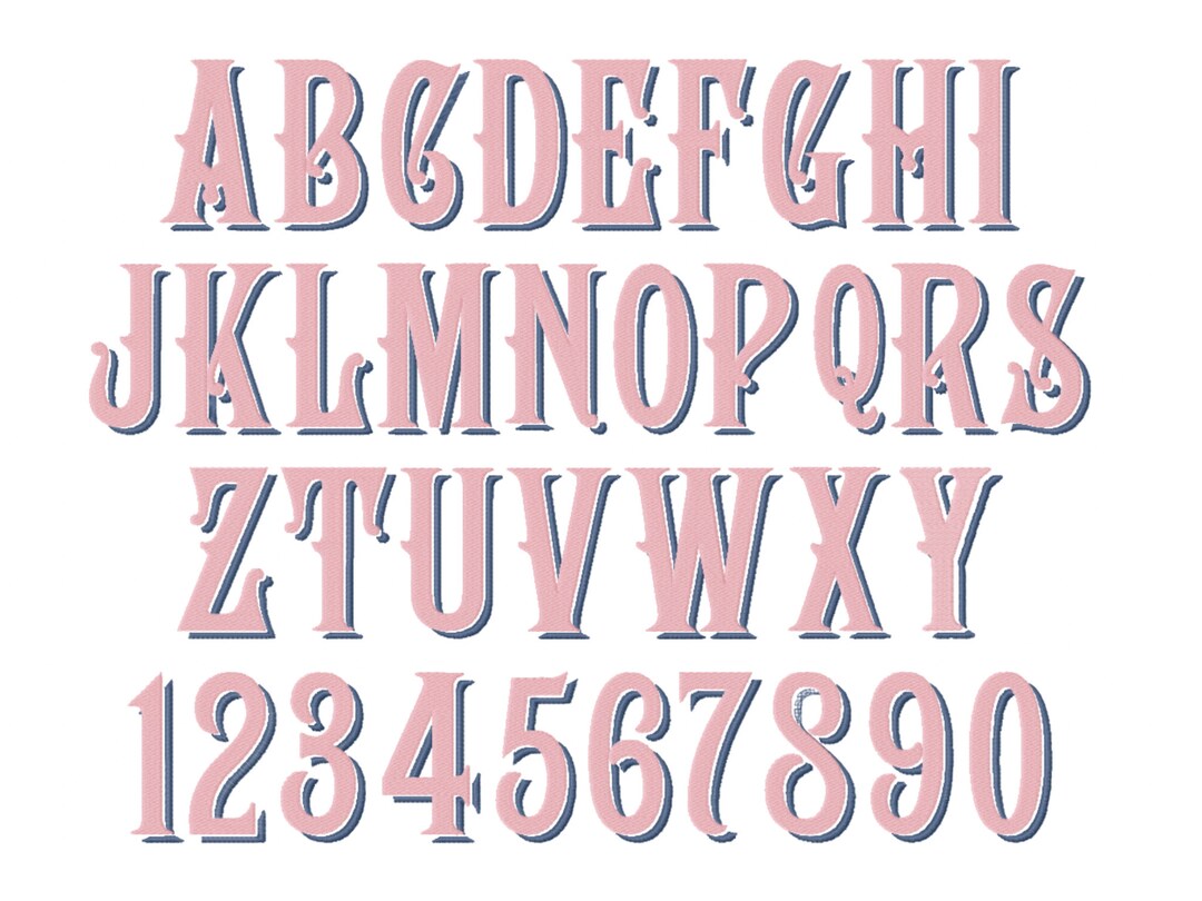 Classic Monogram Drop Shadow Font Duo Font Machine Embroidery Design 2 ...