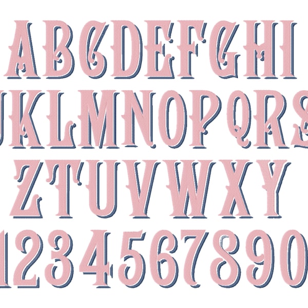 Shadow Embroidery Bx Font - Etsy