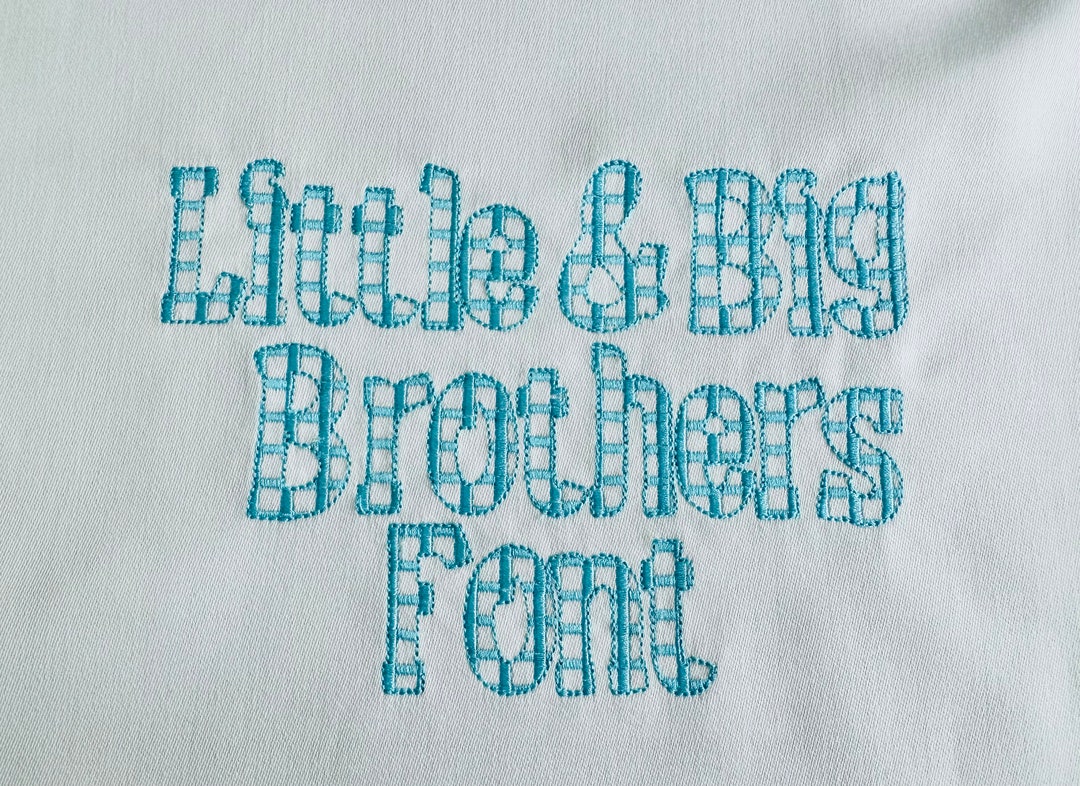 Baby Gingham Font Checks Checkered Plaid Monogram Alphabet Machine ...