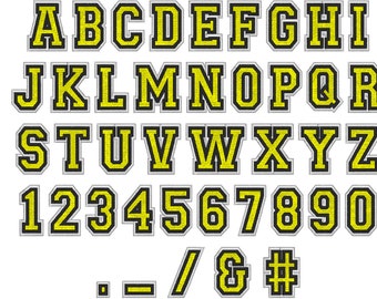 High School Varsity Collegiate Block Mini Font Machine | Etsy