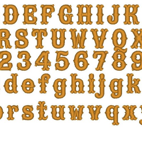 Western Embroidery Font Machine Embroidery BX Uppercase and - Etsy