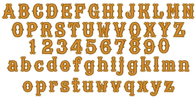 Western Embroidery Font Machine Embroidery BX Uppercase and - Etsy