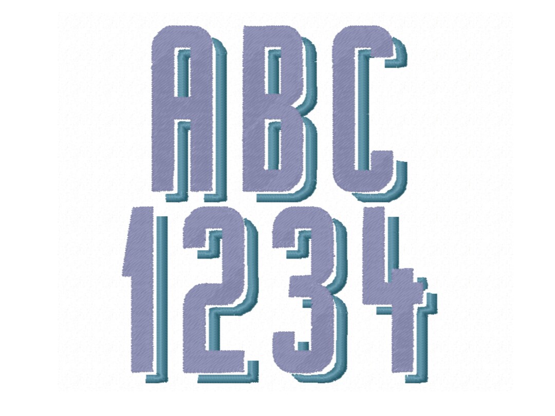 Monogram Drop Shadow Font Machine Embroidery Design Alphabet Letters in ...