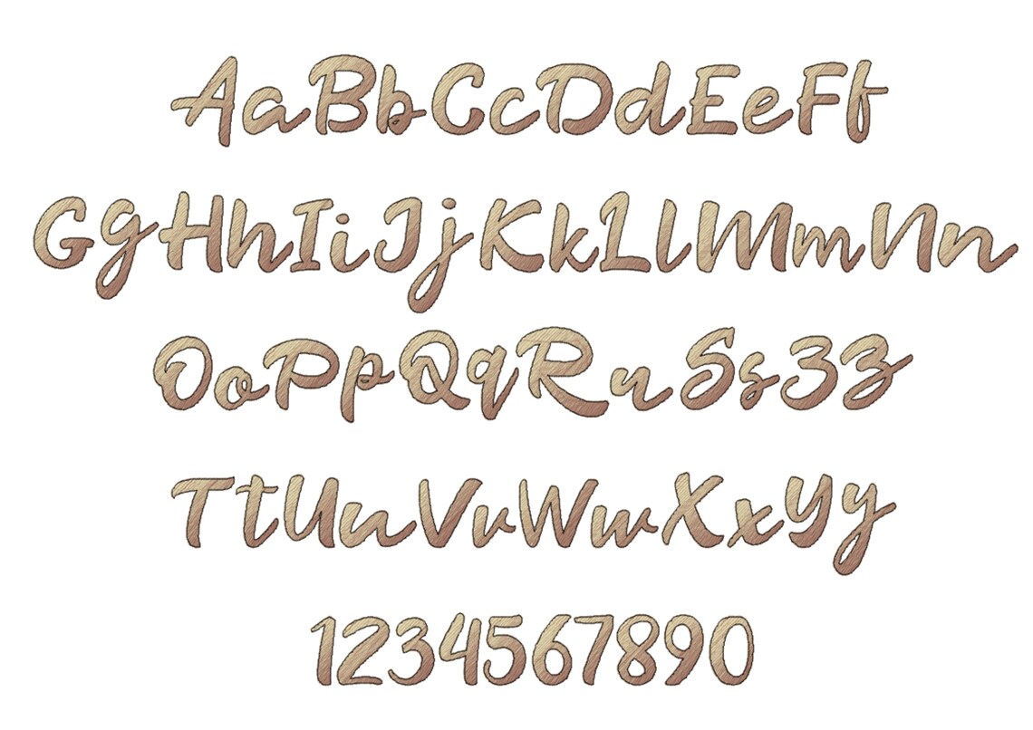 Two Color Gradient Font Machine Embroidery Designs Alphabet With ...